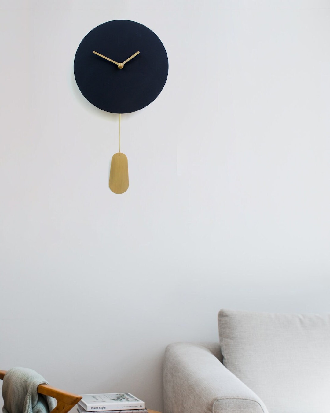Unique Minimalist Pendulum Wall Clock - Etsy
