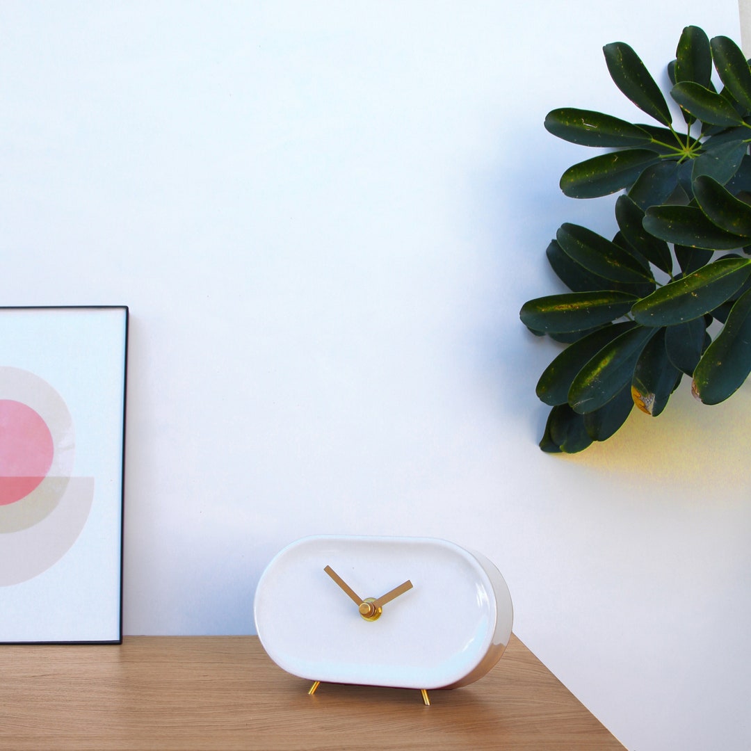 Modern Ceramic Shelf Clock , Home Office Decor - Etsy
