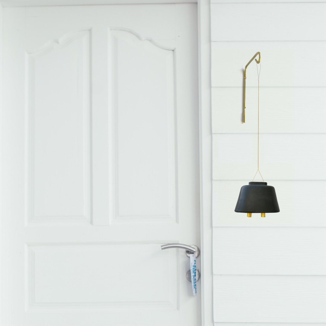 Home Entrance Decor | Ceramic Bell With Two Brass Clappers and Hanger ...
