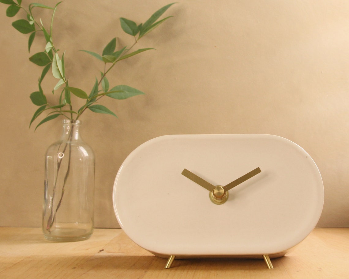 Modern Ceramic Shelf Clock Home Office Decor - Etsy