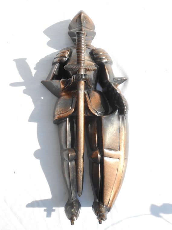 Vintage Cast Bronze Figure Castle Knight W/sword 14 | Etsy