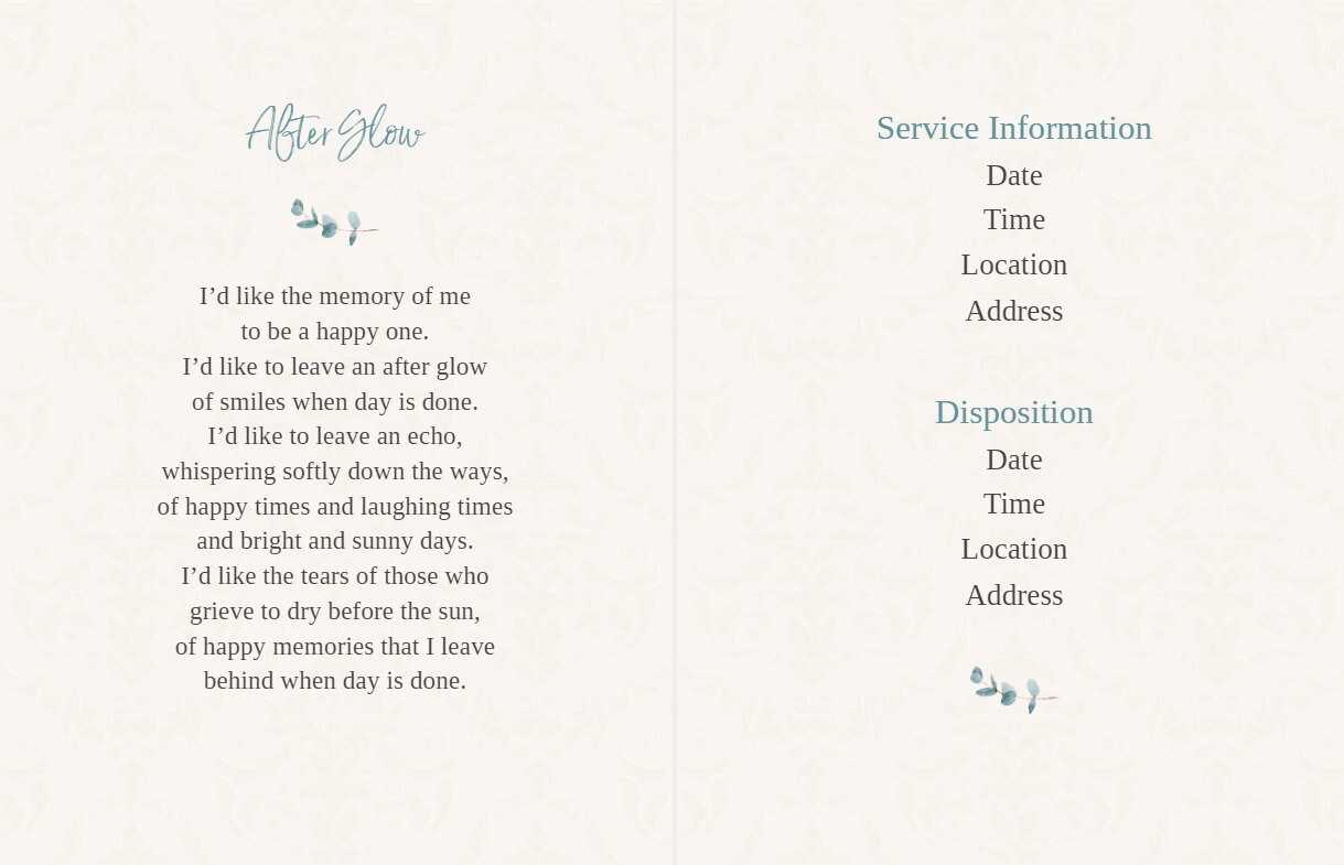 Custom Memorial Card || in Remembrance Card || Personalized Loss Card ...