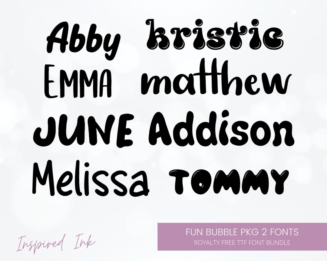 Fun Bubble Font Bundle ~ Children Font ~ Birthday Cards ~ Invitations ...