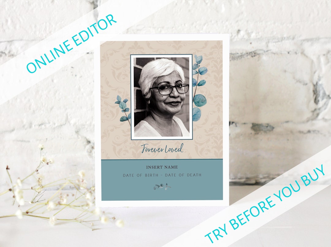 Custom Memorial Card || in Remembrance Card || Personalized Loss Card ...