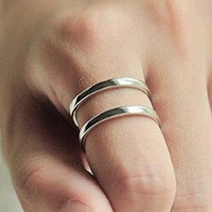 Geometric Double Layer Ring 925 Silver Ring Everyday Ring - Etsy