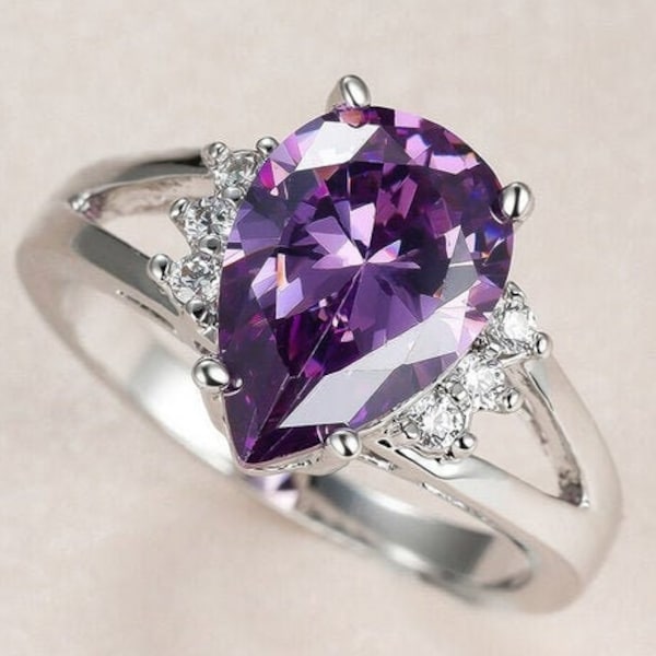 Purple Stone Ring - Etsy