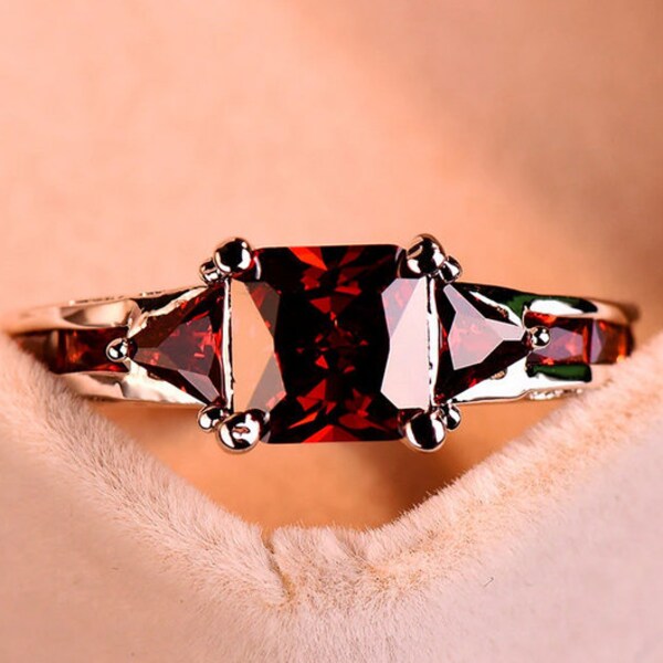 Red Stone Ring - Etsy