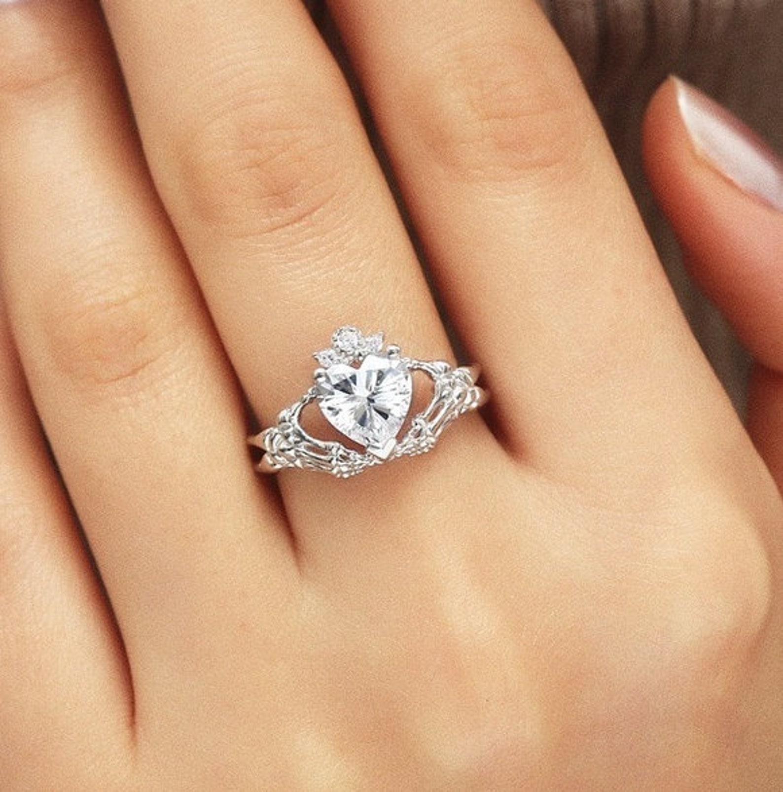 Clash-duh Claddagh Ring Cubic Zircon Ring Heart Claddagh - Etsy