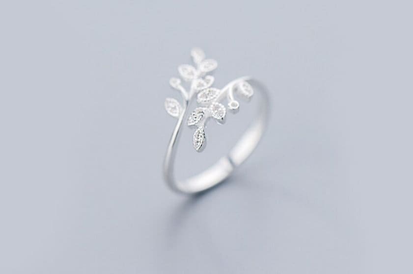 925 Sterling Silver Ring Leaf Pattern Ring Silver Ring - Etsy