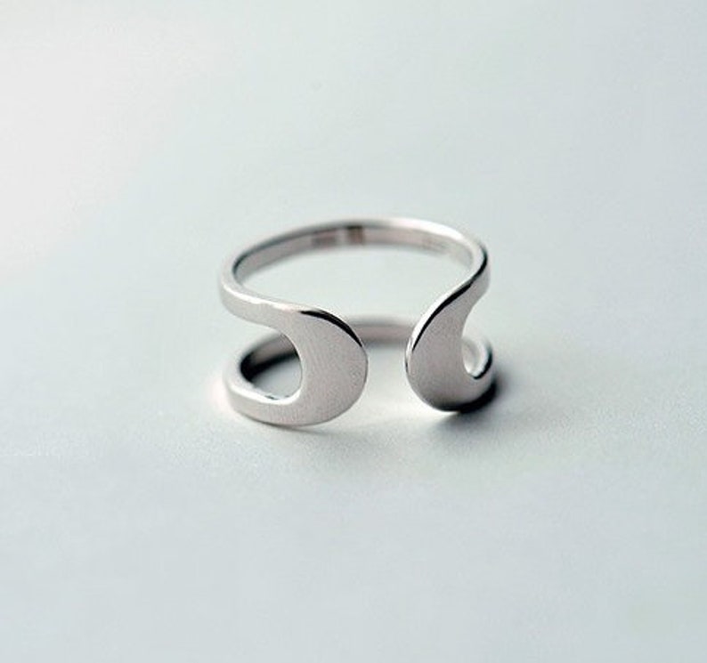 Geometric Double Layer Ring 925 Silver Ring Everyday Ring - Etsy