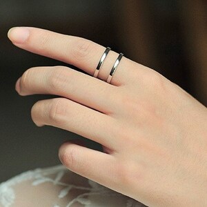 Geometric Double Layer Ring 925 Silver Ring Everyday Ring - Etsy