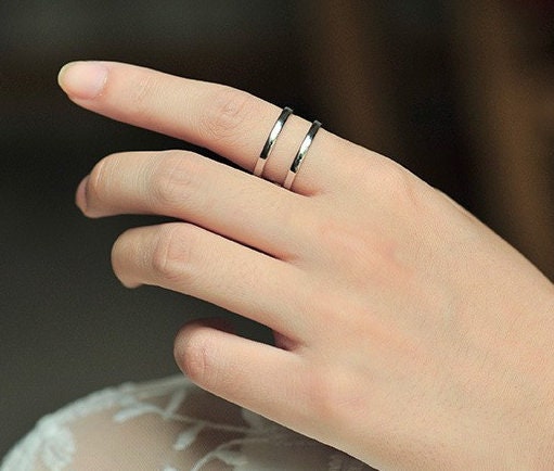 Geometric Double Layer Ring 925 Silver Ring Everyday Ring | Etsy