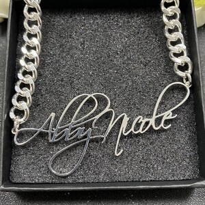 Thick Chain Name Necklace Custom Name Necklace Thick Chain - Etsy