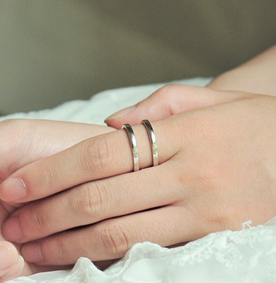 Geometric Double Layer Ring 925 Silver Ring Everyday Ring | Etsy