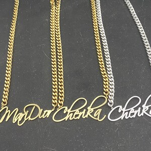 Thick Chain Name Necklace Custom Name Necklace Thick Chain - Etsy