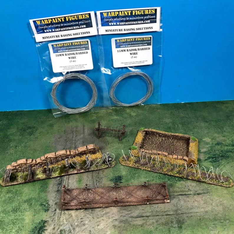 5m (c.18ft) Model Wargaming Barbed Wire (15mm/28mm/32mm) Diorama ...
