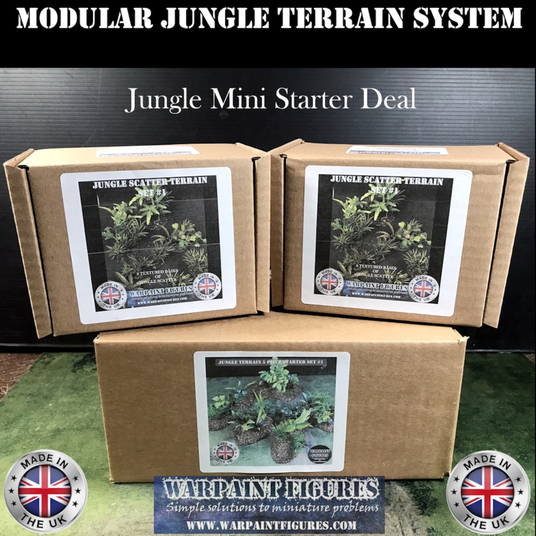 Handmade Jungle Terrain Starter Set: 28mm Wargaming Scenery for Games ...
