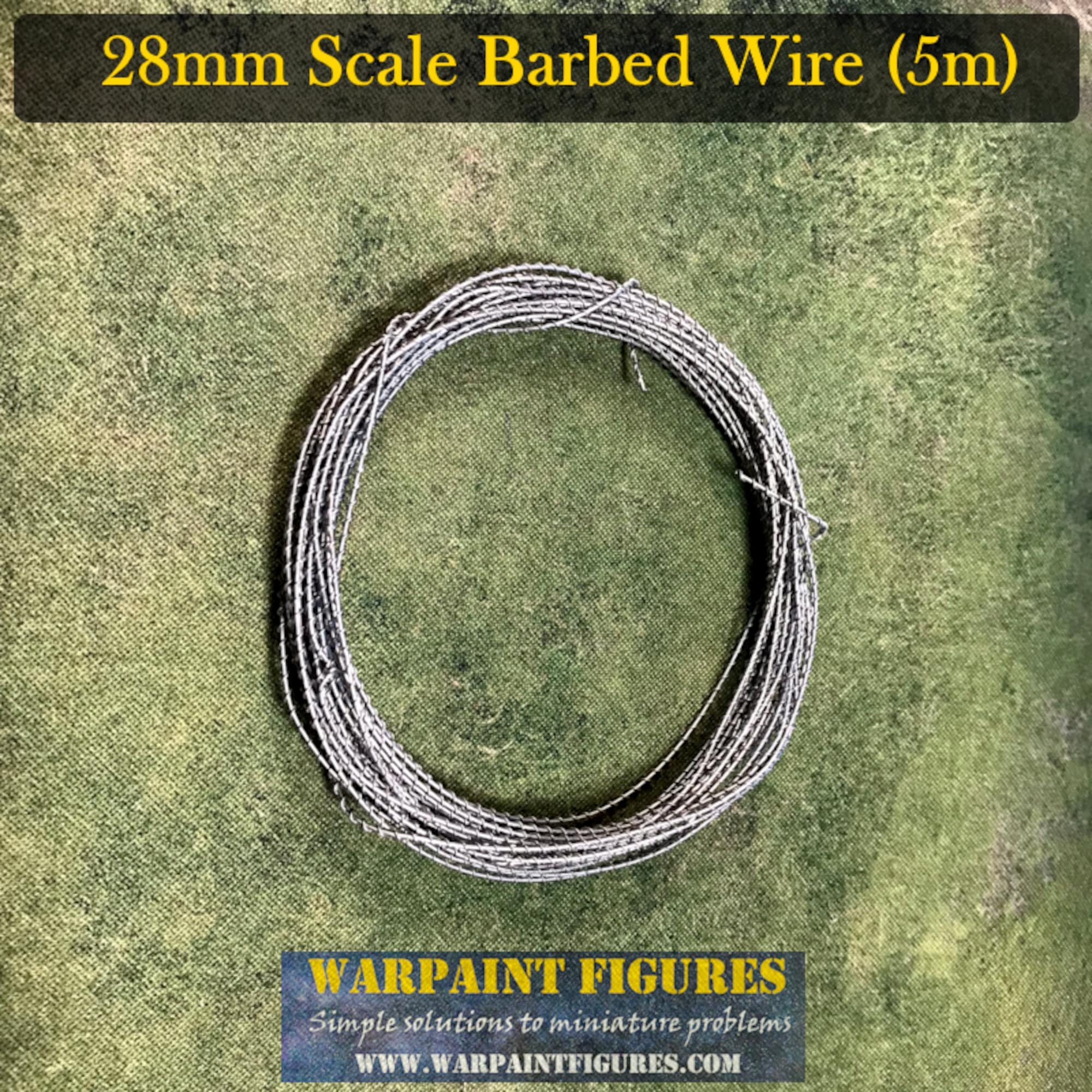 5m (c.18ft) Model Wargaming Barbed Wire (15mm/28mm/32mm) Diorama ...