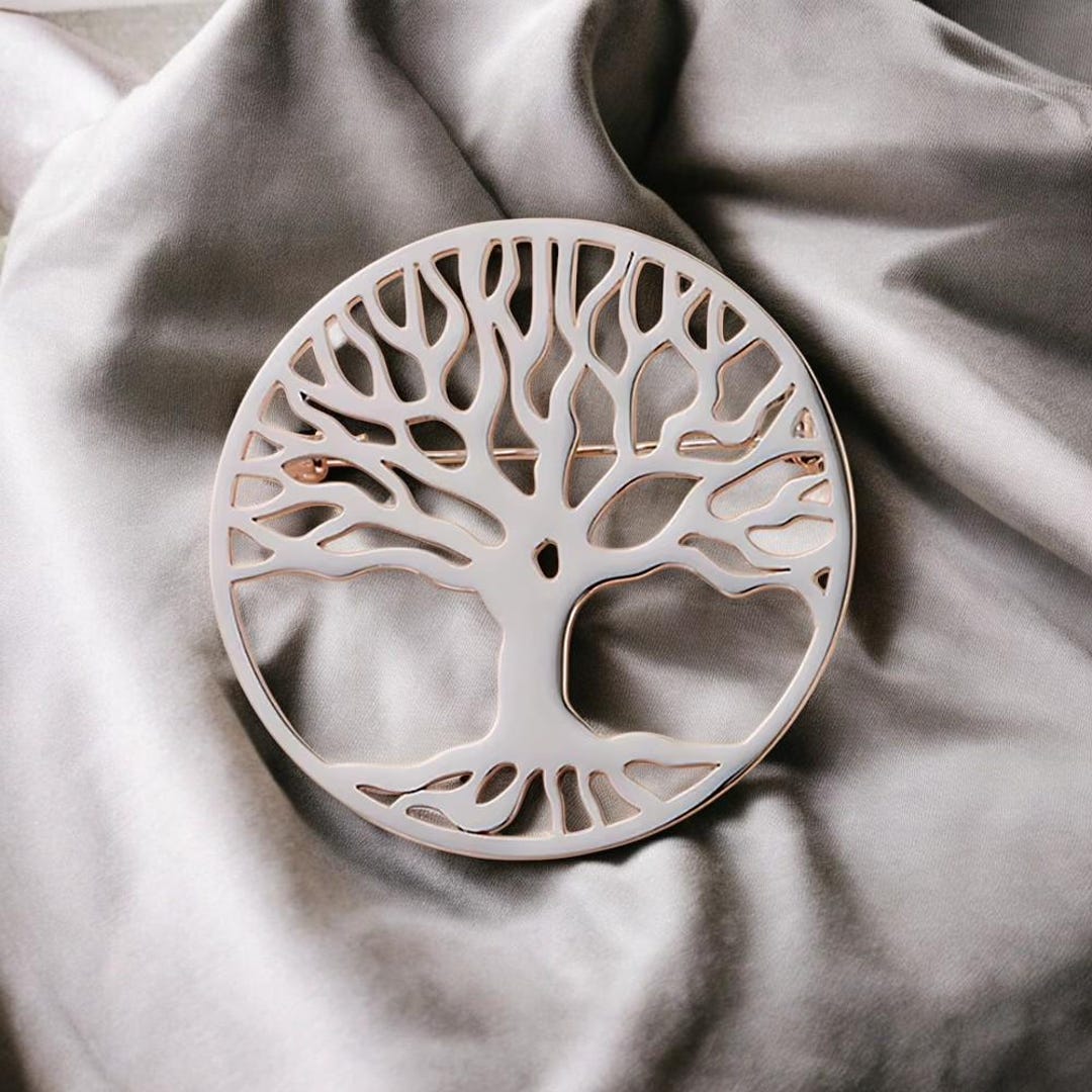 Tree of Life Brooch - Elegant Nature Inspired Pin, Metal Tree Badge ...