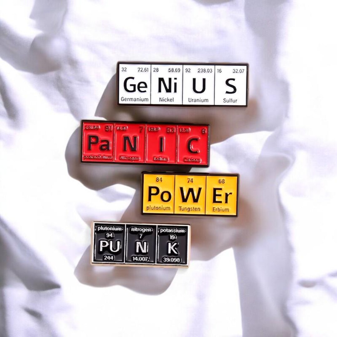 Periodic Table Enamel Pin – 'power' Chemistry-inspired Brooch, Science ...