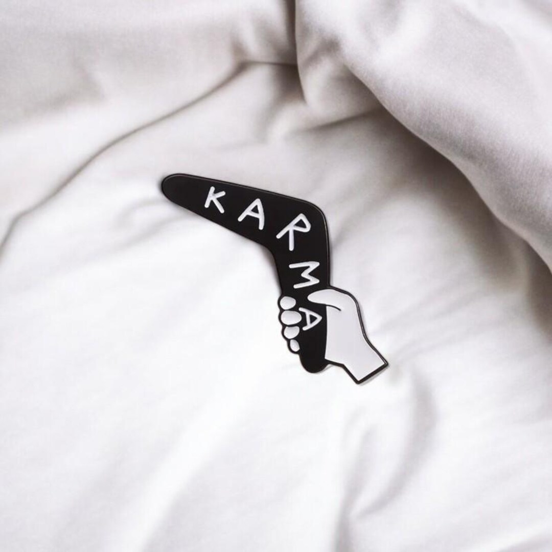Karma Boomerang Enamel Pin – Funny Instant Karma Pin, Sarcastic Gift ...