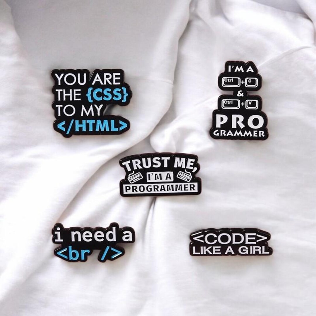 Funny Programmer Enamel Pins – Coding Lapel Pin Set for Developers ...