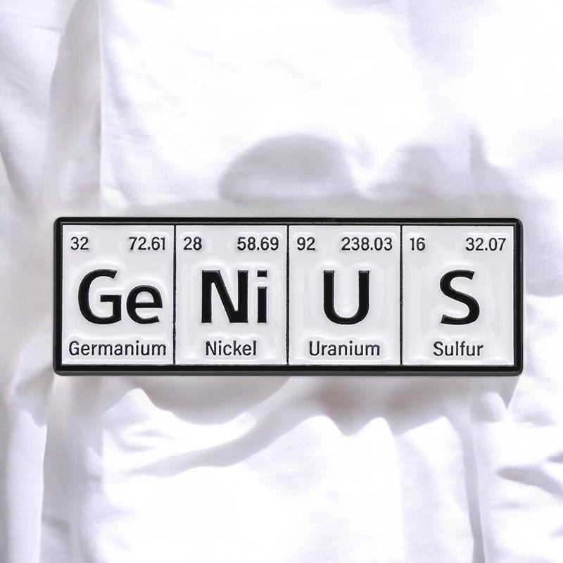 Periodic Table Enamel Pin – 'power' Chemistry-inspired Brooch, Science ...