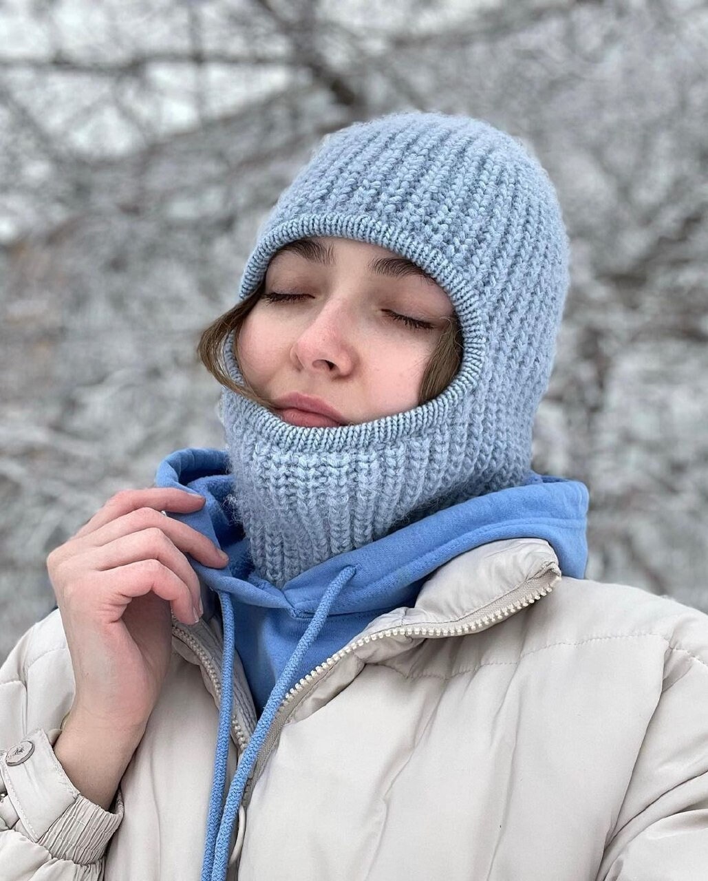 Knitted Wool Balaclava Hat, Winter Full Face Mask for Women, Face Mask ...