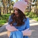 Knitted Hat Mittens Set, Pink Angora Hat, Fluffy Womens Hat, Winter Pom ...