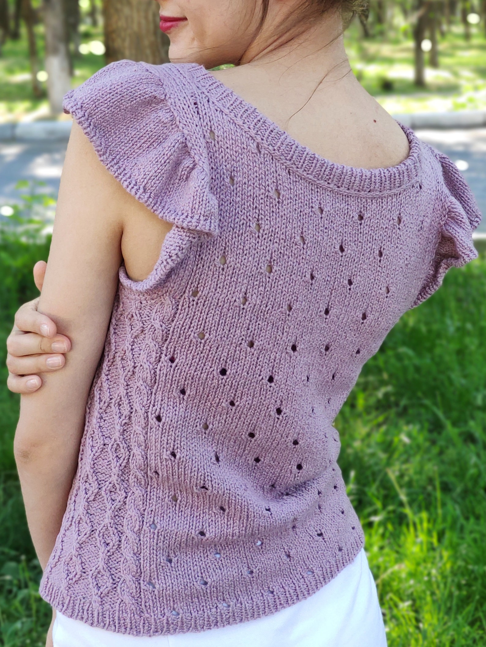 Linen Womens Knit Top, Sweet Knit Shirt, Cute Top, Spring Summer ...