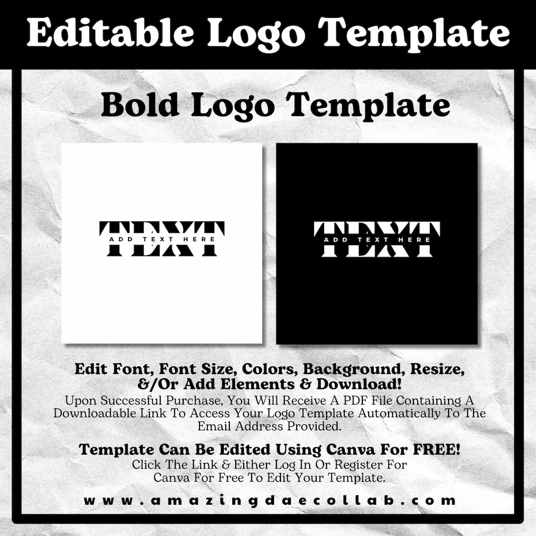 Bold Logo Template - Etsy