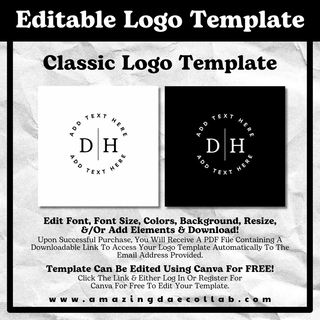 Classic Logo Template - Etsy
