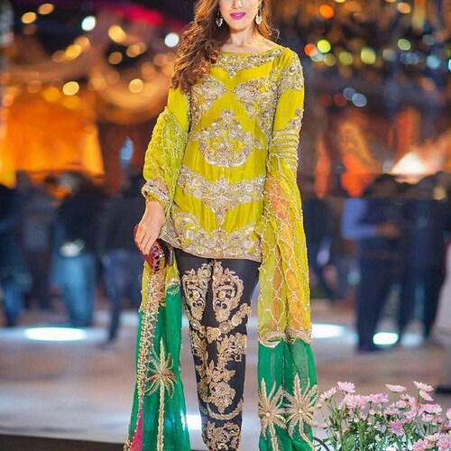 Pakistani Wedding Mehndi Dresses Bridal Dress Made to Order - Etsy