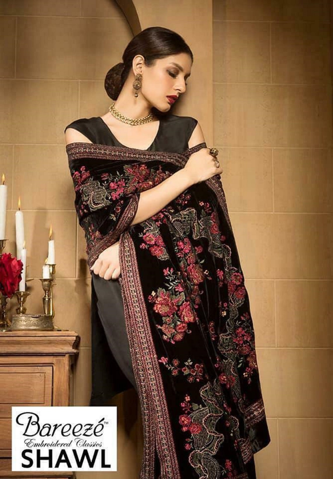 Pakistani Velvet Shawl Wedding Scarf Ladies Accessories - Etsy