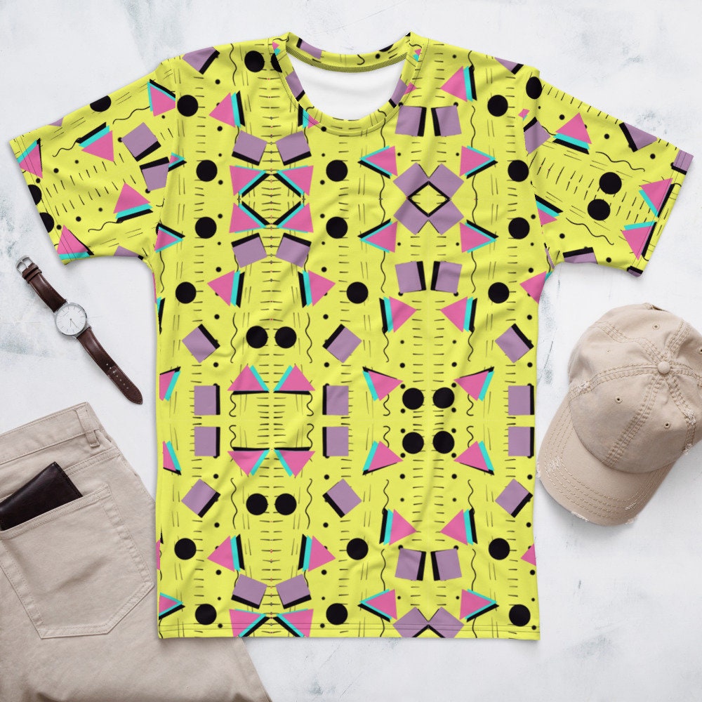 80's pattern men's tee retro 80's tshirt vintage | Etsy