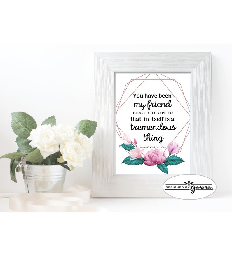 Charlottes Web Print Wall Print Home Decor Literary Quote - Etsy