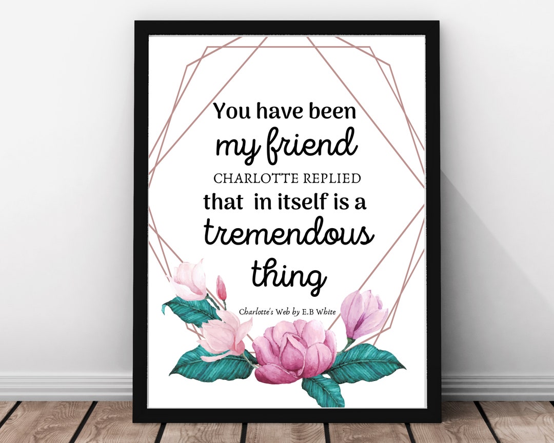 Charlottes Web Print Wall Print Home Decor Literary Quote - Etsy