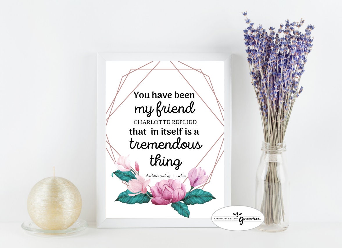 Charlottes Web Print Wall Print Home Decor Literary Quote - Etsy