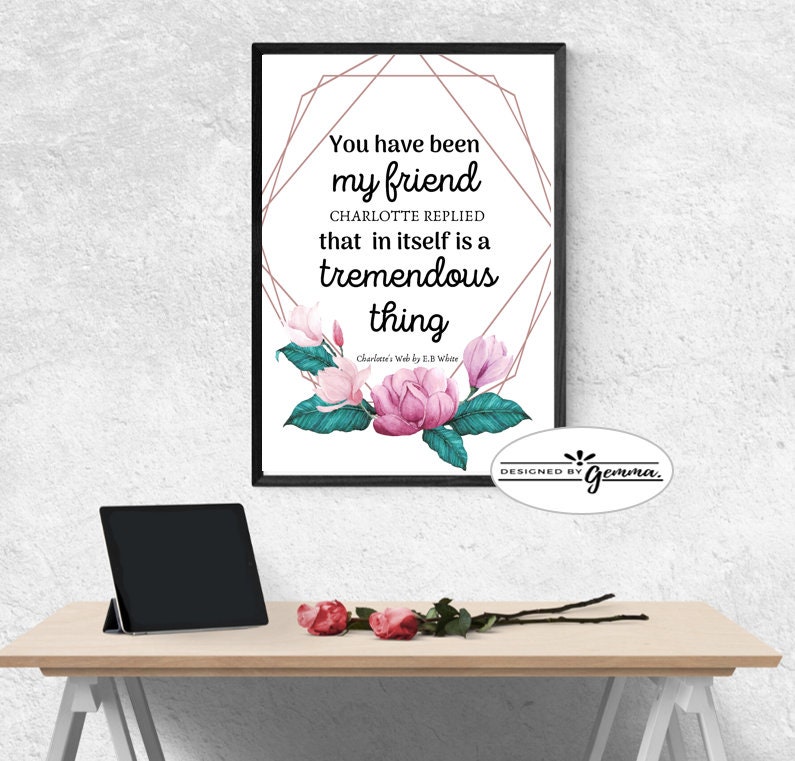 Charlottes Web Print Wall Print Home Decor Literary Quote - Etsy