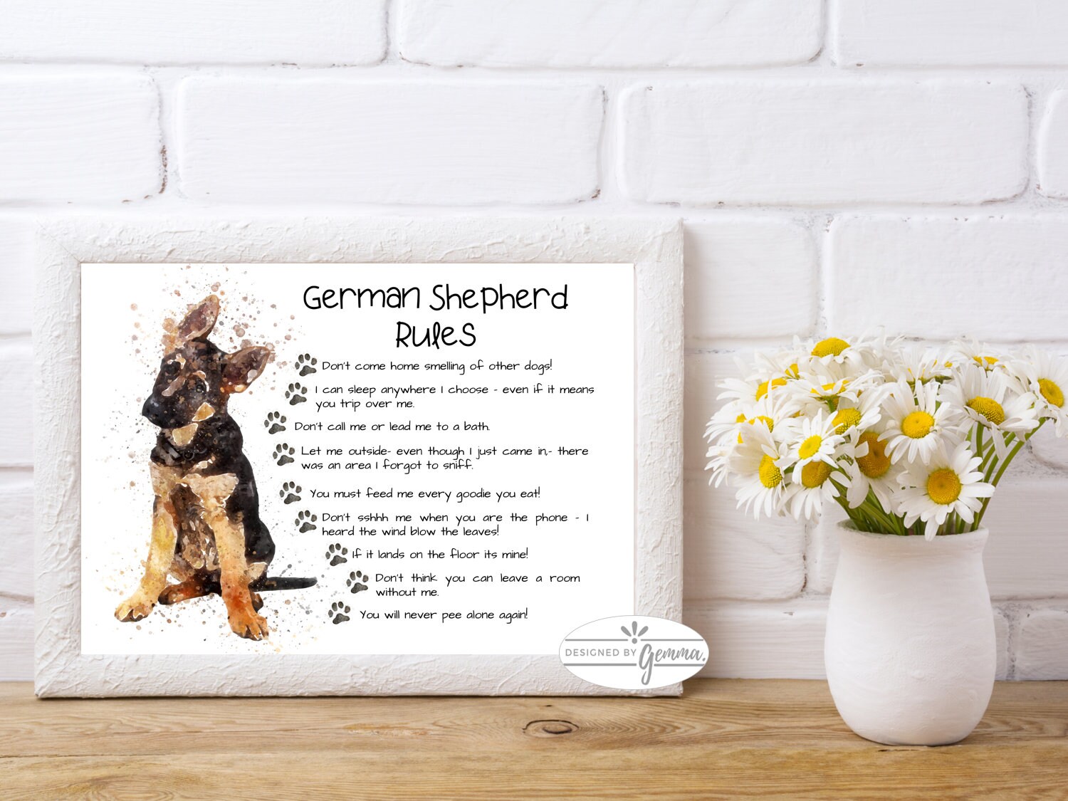 German Shepherd Rules, Digital Download Print, Dog Lover Print, INSTANT ...