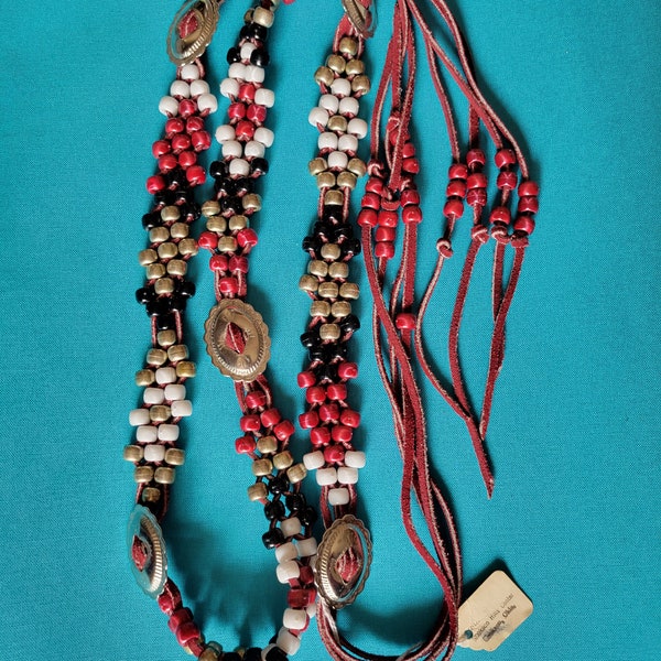 Native American Concho Leather Belt - Etsy
