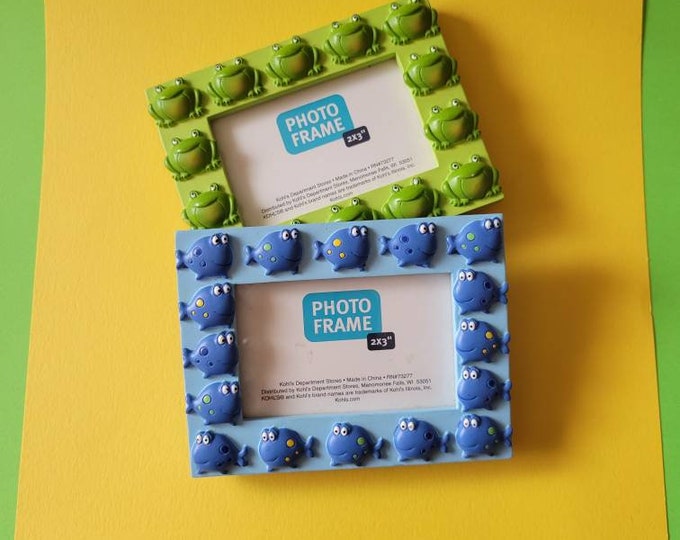 MINI FRAMES of Frogs & Fish Designs W/easel Backs~new From Kohl's~great ...