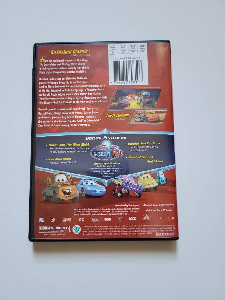 Carsdisney Pixar's CARS Full Screen DVD & Story Readerme - Etsy