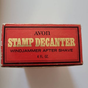 PAID Stamp by AVON for Menglass Stamp Decanter/windjammer Aftershave1/2 ...