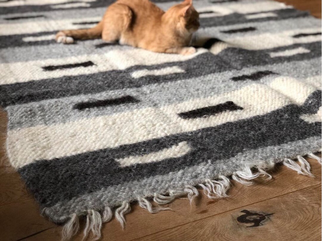 Bohemian Rug 5x8 Aztec Rug Handmade Wool Rug Woven Rug Home Decor Rug ...