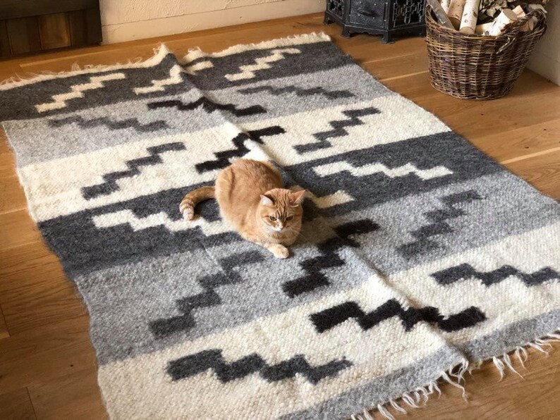 Natural Sheep Wool Rug Farmhouse Rug Kitchen Bedroom Living - Etsy