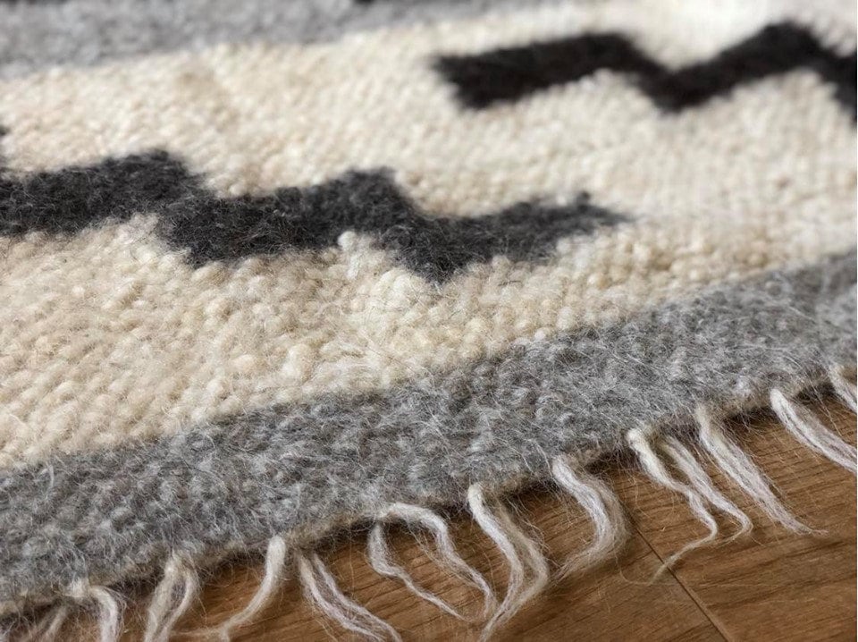 Natural sheep wool rug Farmhouse rug kitchen Bedroom living | Etsy