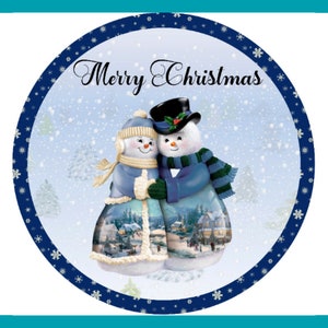 Round Snowman Sign Winter Sign Wreath Sign Wreath | Etsy