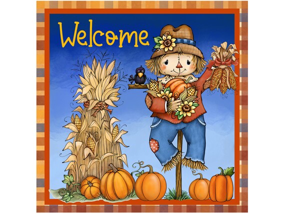 Welcome Scarecrow Sign Fall Sign Wreath Sign Fall Decor - Etsy