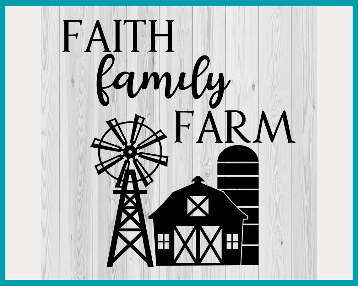 Faith Family Farm Farmhouse Sign Front Door Decor Wreath - Etsy